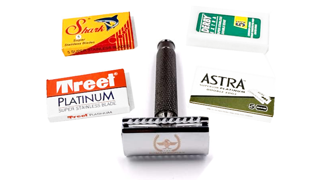 Roman Empire Shaving Caesar Gun Metal Safety Razor with 20 Blades | eBay