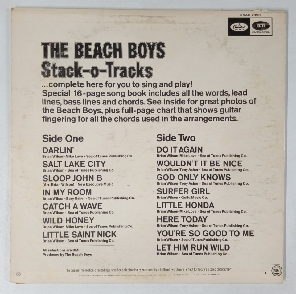 The Beach Boys: Stack-O-Tracks Lp | eBay