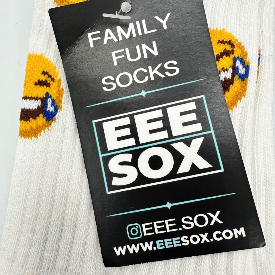 EEE Sox Family Fun Socks Emoji Laughing ~ Cake Birthday Party Novelty 2 ...