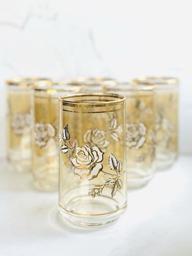Vintage Rose Pattern glassware drinkware vintage | eBay