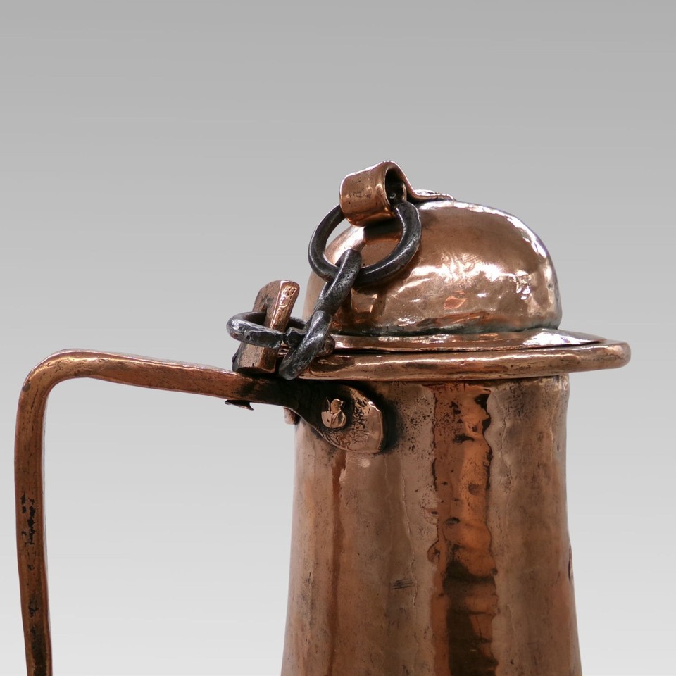 Large Rare Decorative Antique Polished Copper Turkish Ewer Water Jug ...