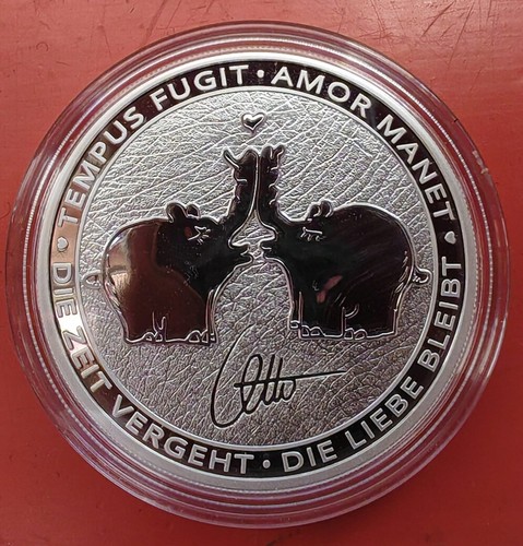 Ottifant , Die Zeit vergeht die Liebe bleibt , 1oz Silbermünze super ...