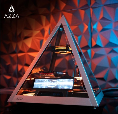 AZZA Pyramid L PCIE 4.0 - All Sides Tempered Glass ATX Mid Tower Gaming ...