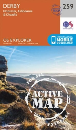 Derby, Uttoxeter, Ashbourne and Cheadle (Map) OS Explorer Active Map | eBay