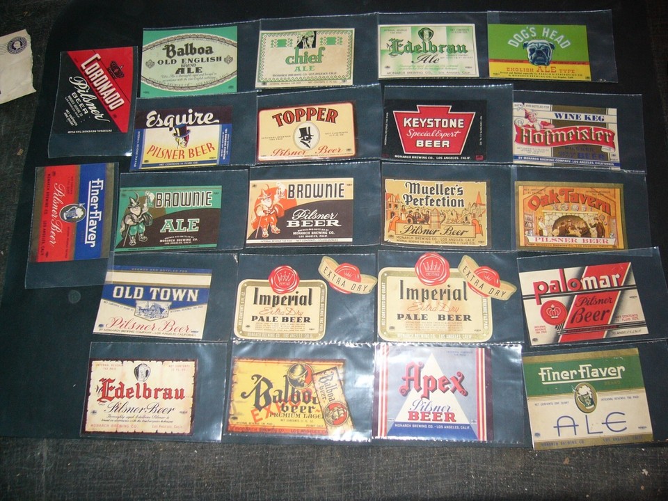 Topper Beer Label. Monarch Brewing Co., Los Angeles California. IRTP ...