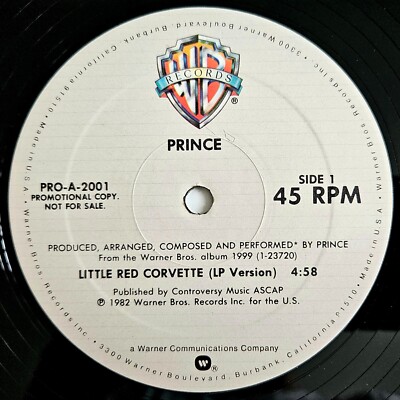 80'S R&B - PRINCE - LITTLE RED CORVETTE - WARNER BROS. OG PROMO | eBay