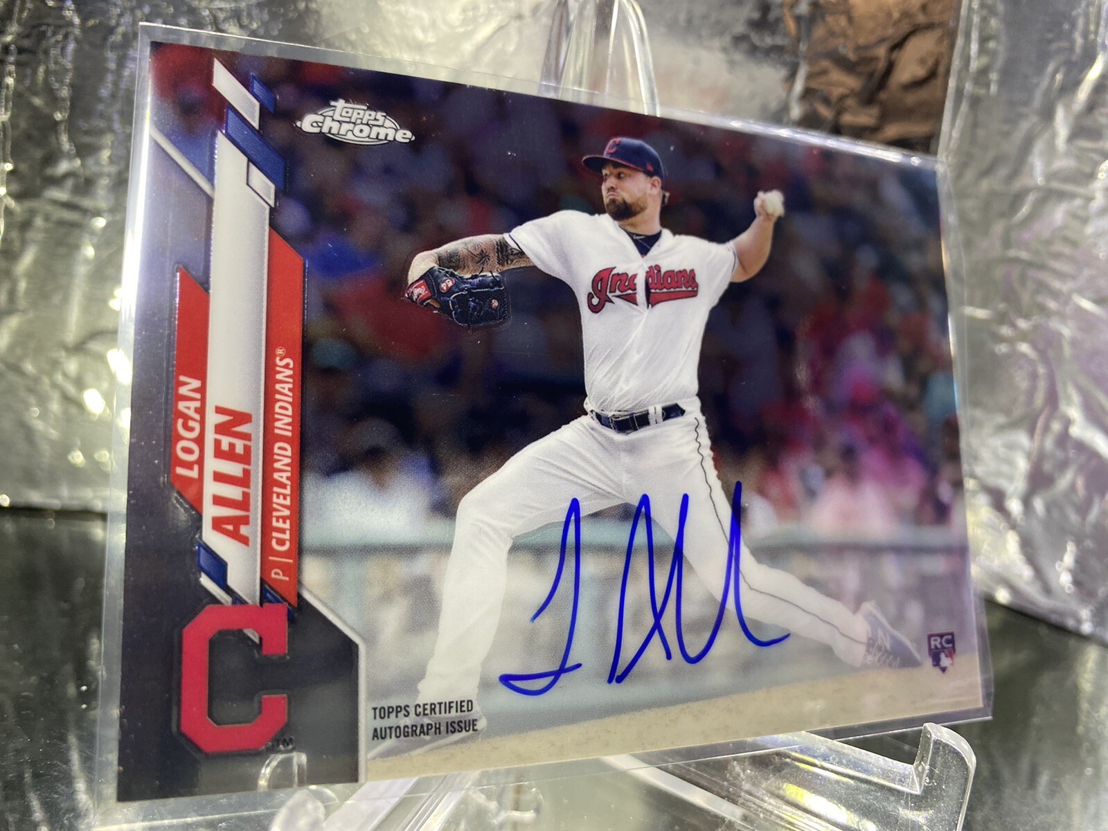 2020 Topps Chrome Rookie Autographs - Logan Allen - Cleveland Guardians ...