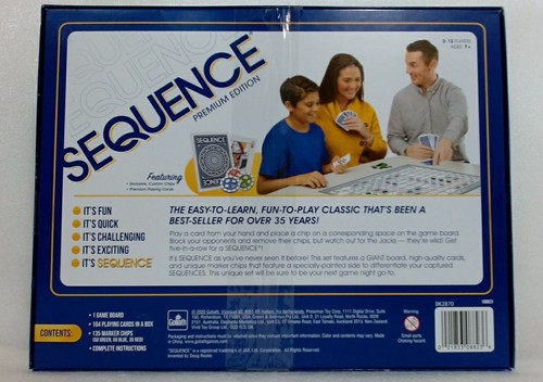 NEW OPEN BOX Pressman Toys 108823 JAX Sequence Premium Edition Board ...