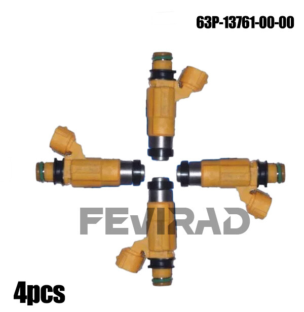 SET of 4 FACTORY REMAN Yamaha Fuel Injectors, 150 HP Outboard, # 63P ...