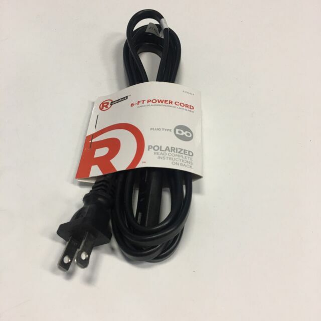 RadioShack 6 FT Black Polarized Power Cord 6100414 for sale online | eBay