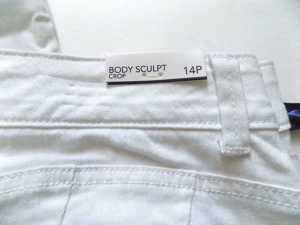 CODE BLEU F'AB REVOLUTION BODY SCULPT CROP WHITE JEANS, NEW, PETITE SZ ...