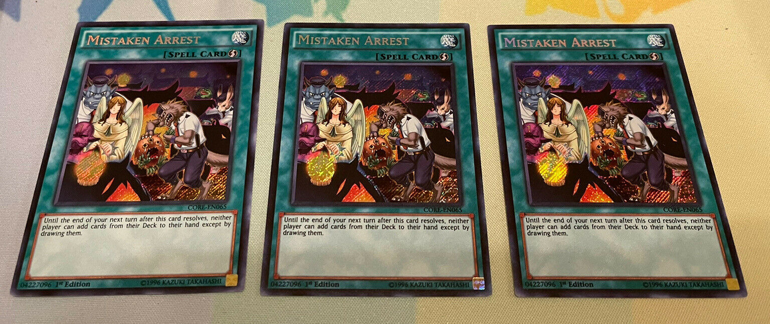 3x Mistaken Arrest Secret Rare CORE-EN065 1st Edition Near Mint | eBay