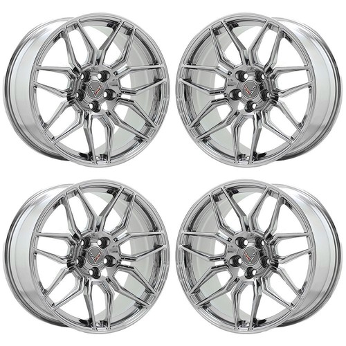 20" 21" Corvette C8 Bright Bright Chrome wheels Factory 95580 95581 ...