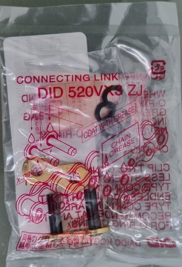 DID 520VX3 X-RING GOLD/BLACK Rivet Style Master Chain Joining Link ...