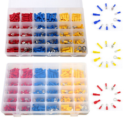 480PCS ELECTRICAL WIRE TERMINALS ASSORTMENT SET INSULATED CRIMP ...