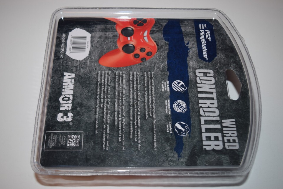 Analog Wired Controller Armor 3 Red Playstation 2 PS2 Console System ...