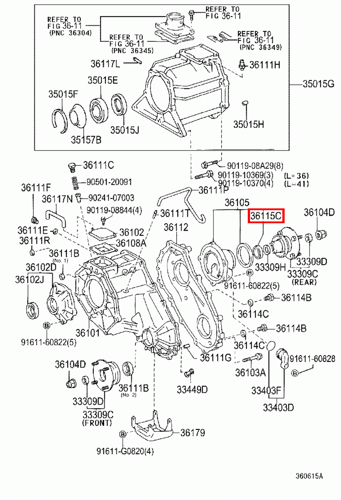 Genuine Hilux TGN26 RZN174 RZN173 RZN169 Transfer Case Rear Output Oil ...