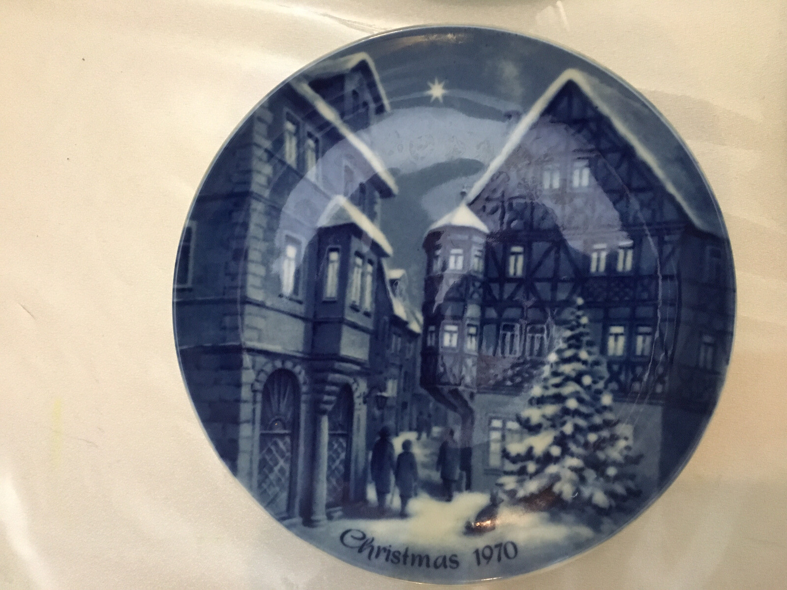 German Christmas Plate by Berlin Design Bernkastel 1970 7 1/2" Blue ...