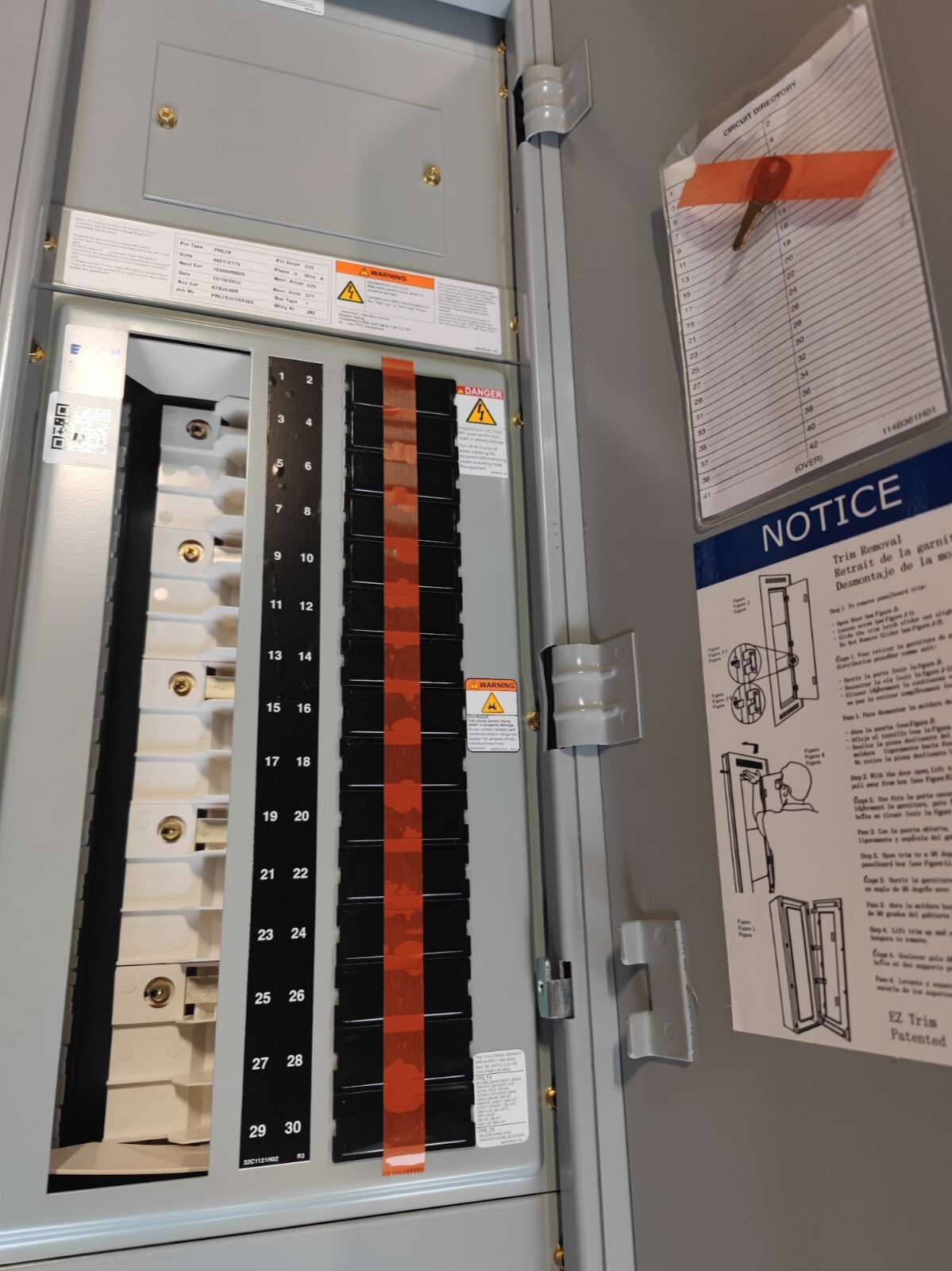 EATON PRL2x 225 AMP 480Y 277V 3PHASE 4WIRE 30 Cir NEMA 1 Panelboard | eBay