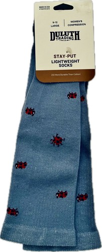 Duluth Women’s L 9-12 Ladybug Knee High Stay Put Lightweight ...