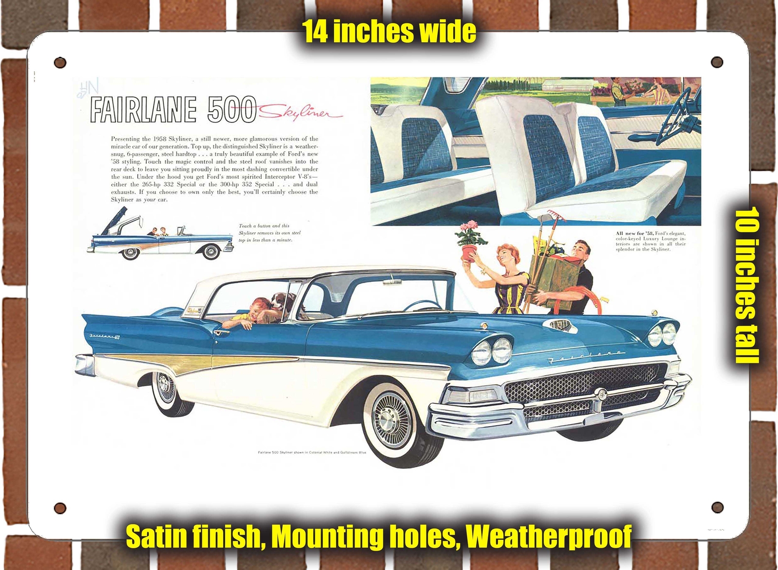 Metal Sign - 1958 Ford Fairlane (Sign Variant #04) | eBay