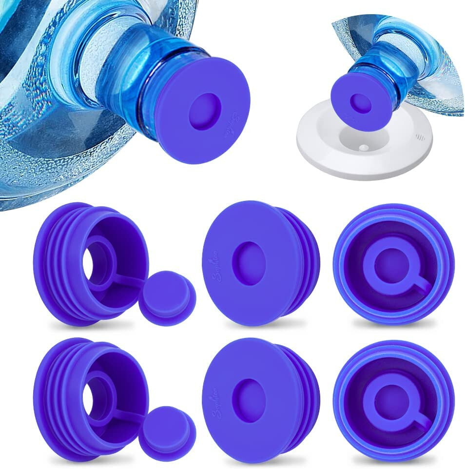5 Gallon Water Jug Cap 55mm Water Bottle Caps Silicone Reusable Bottles ...