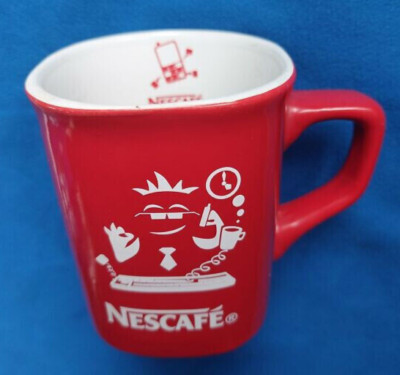 Nescafe - Red - original square coffe mug - red - white PC | eBay UK