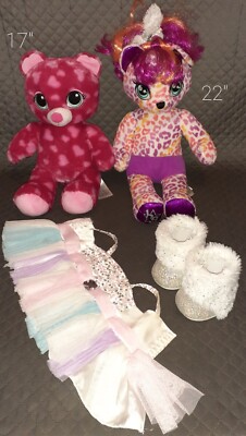 3x BAB Teddy Bear Lot Multicolor Outfits Stuffed Plush Animal Toy Play ...