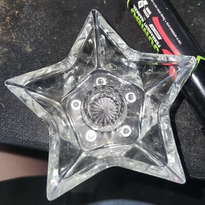 Pair of Vintage Star Shaped Clear Glass Candle Holders | eBay