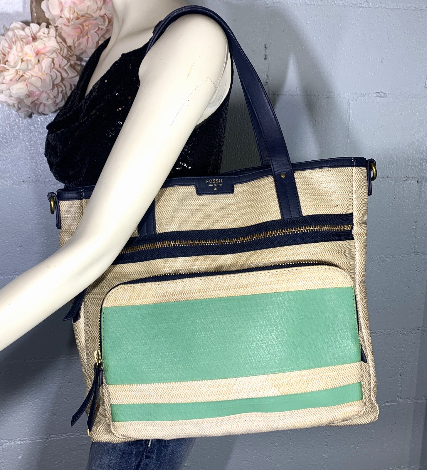 Fossil Issue 1954 Extra-Large Multicolor Tote Traveling Weekender Bag ...