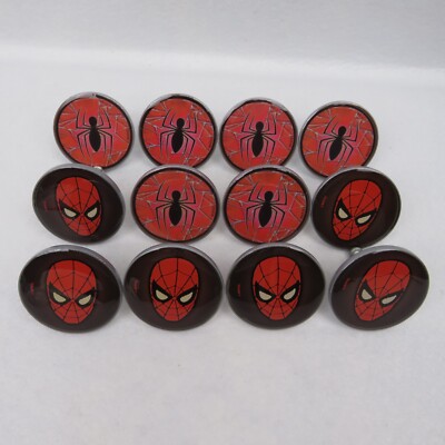12 Marvel Spider Man and Spider Drawer Pull Knobs, 1-3/4" Diameter Knob ...