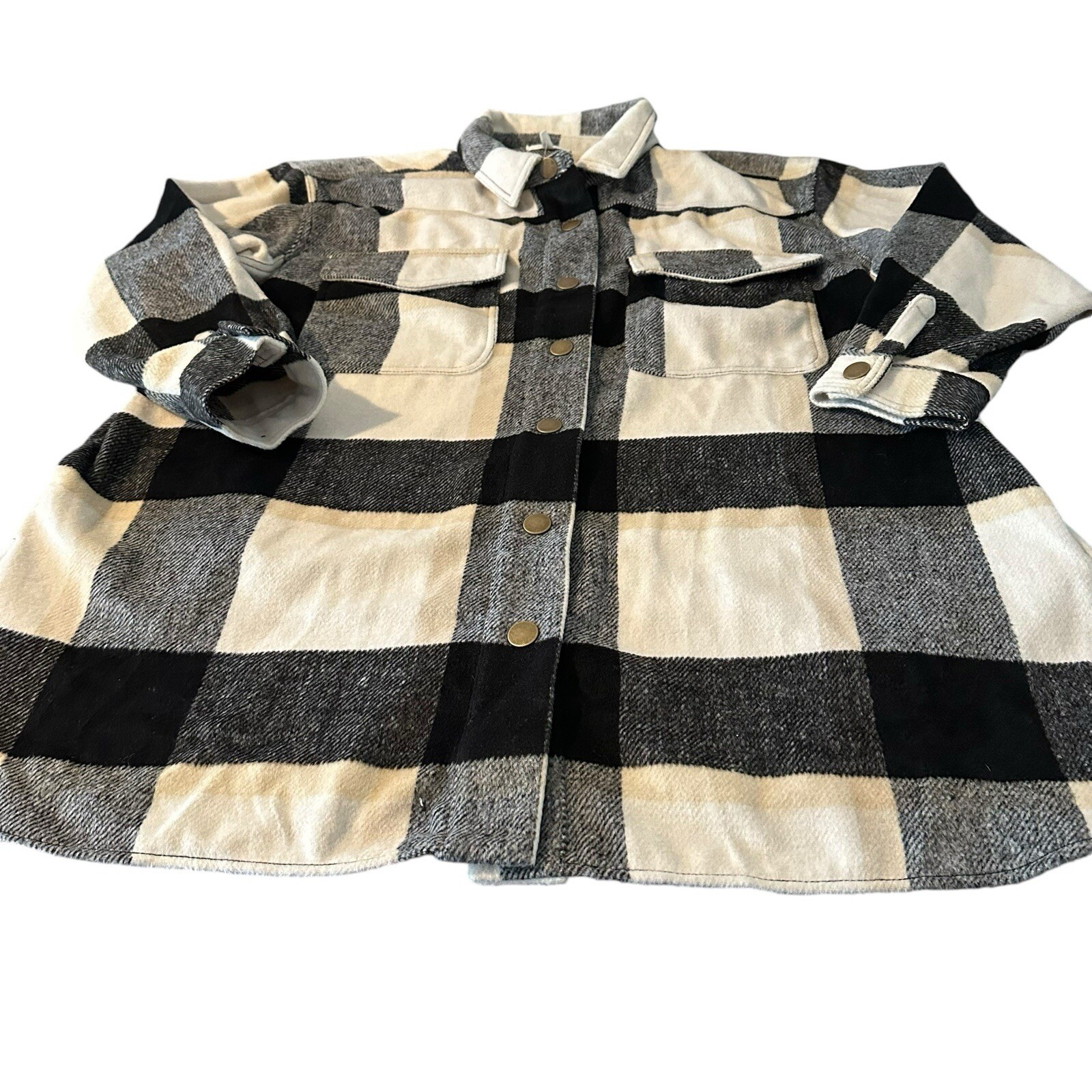 Maurice’s Black White Buffalo Plaid Shacket Women’s Sz 2X NWT Fall ...