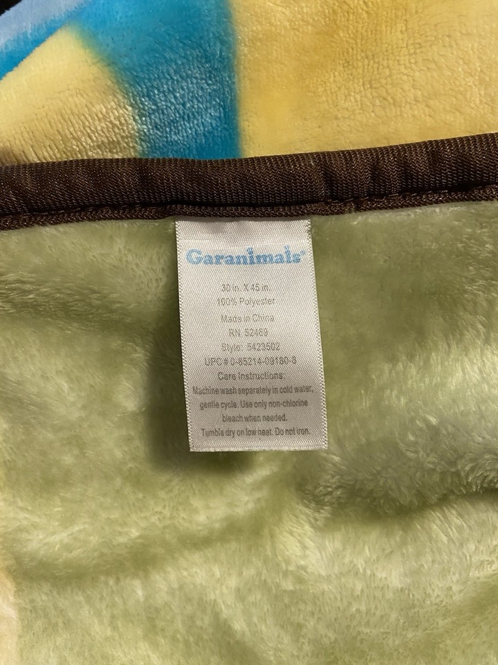 Garanimals Tiger Monkey Giraffe Bird Elephant Soft Plush Baby Blanket ...