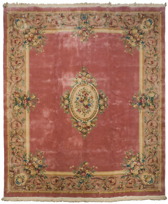 RRA 12x14 Pink / Rose Aubusson Rug Carpet Floral 29728 | eBay