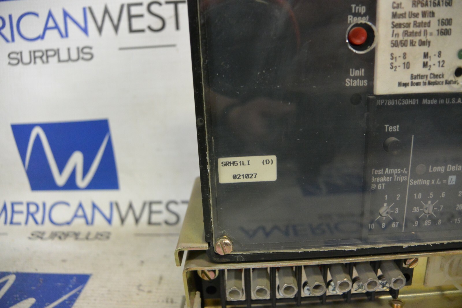 Cutler Hammer Digitrip RMS/R 510 Trip Unit with RP6A16A160 Rating Plug ...