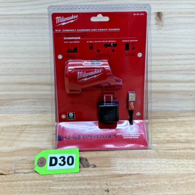 Milwaukee 48-59-1201 M12 Compact Charger and Power Source 12V - D30 | eBay