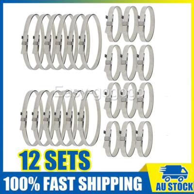 12 Sets CV Boot Clips Kit Stainless Steel Axle CV Joint Crimp Clamp ...