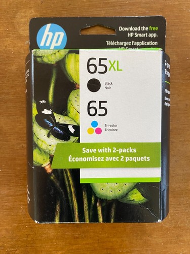 HP 65XL Black 65 Tri-Color Combo Ink Cartridge - Sealed - Expires Feb ...