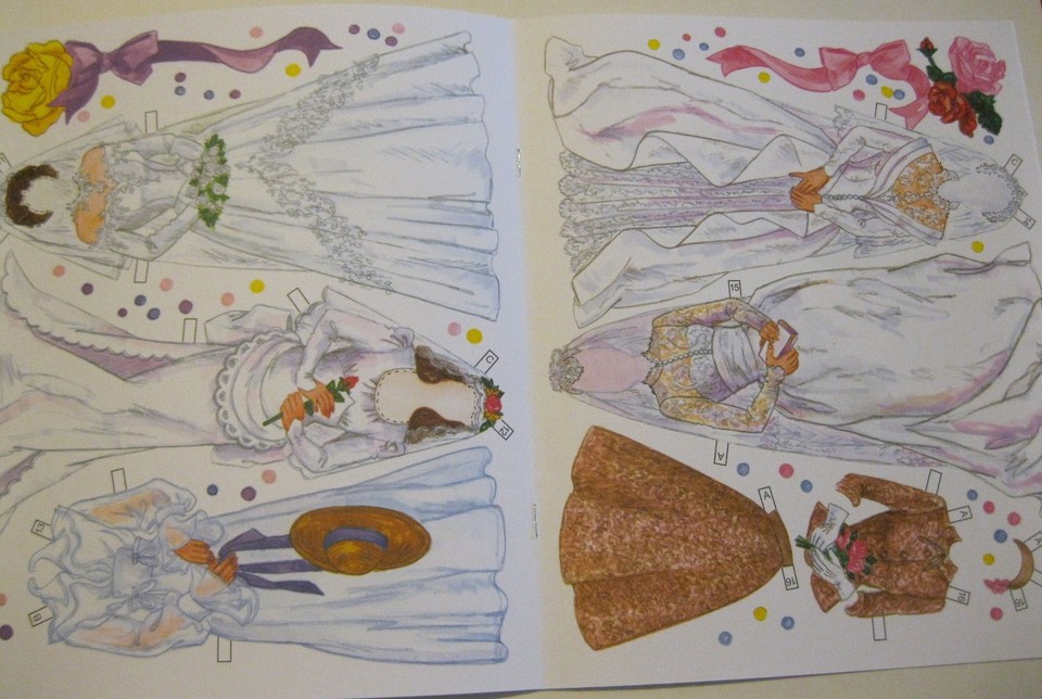HOLLYWOOD GETS MARRIED Paper Doll Book--4 Dolls & 25 Famous Movie ...