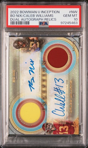 2022 BOWMAN UNIVERSITY INCEPTION DUAL BO NIX/CALEB WILLIAMS 89/99 PSA ...