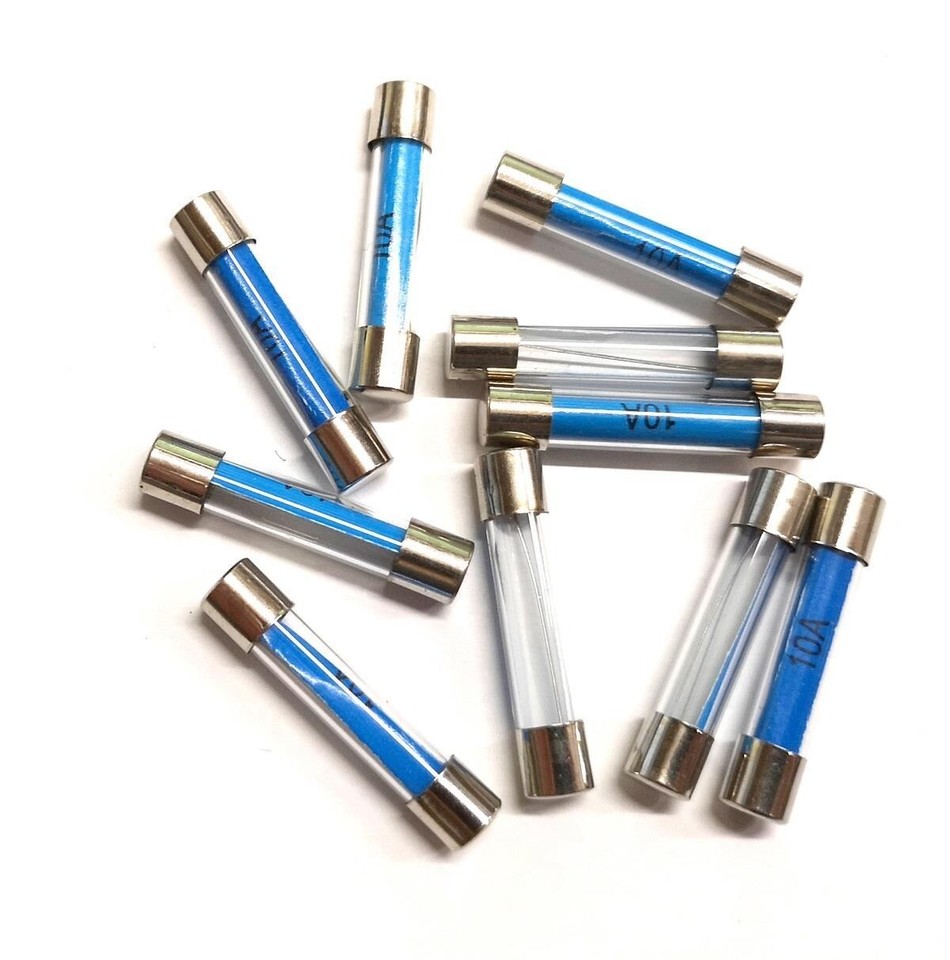 10Amp Glass Fuse 12V Quick Blow 250V Old Style Classic Car Van MPV ...