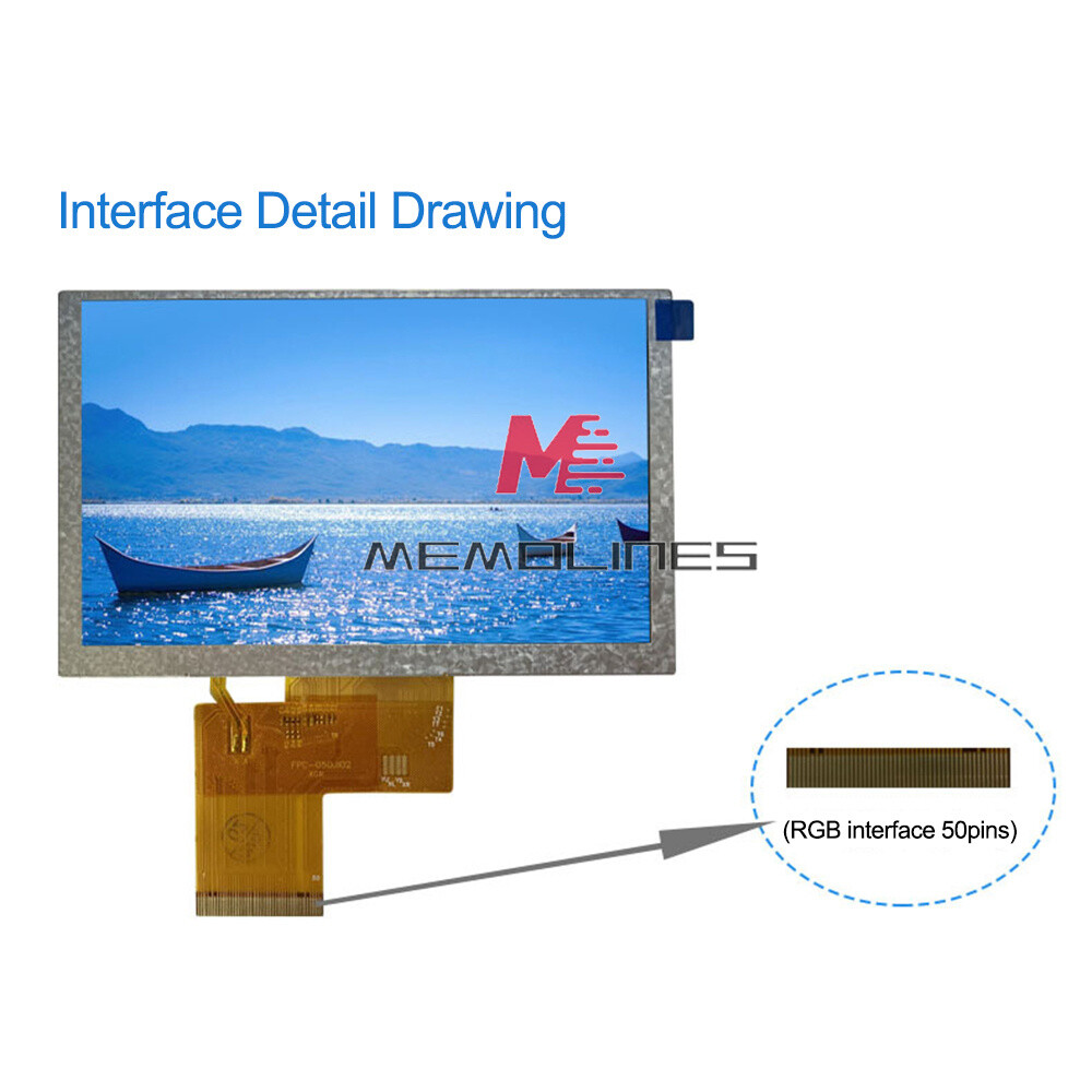 5 inch LCD Screen Display 800x480 IPS Full View RGB Interface Color LCD ...