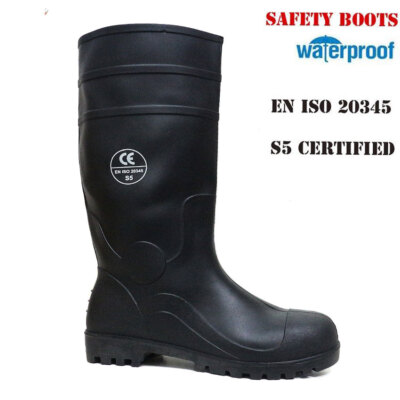 Mens Safety Wellingtons New Wellies Rain Mucker Steel Toe Caps Work ...