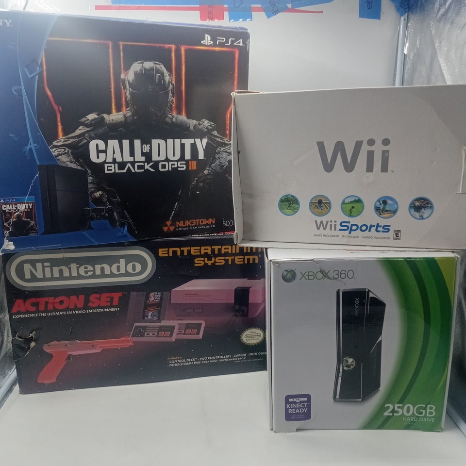 Nintendo Box Lot NES Action Set PS4 Wii Xbox 360 Game Genie Empty ...