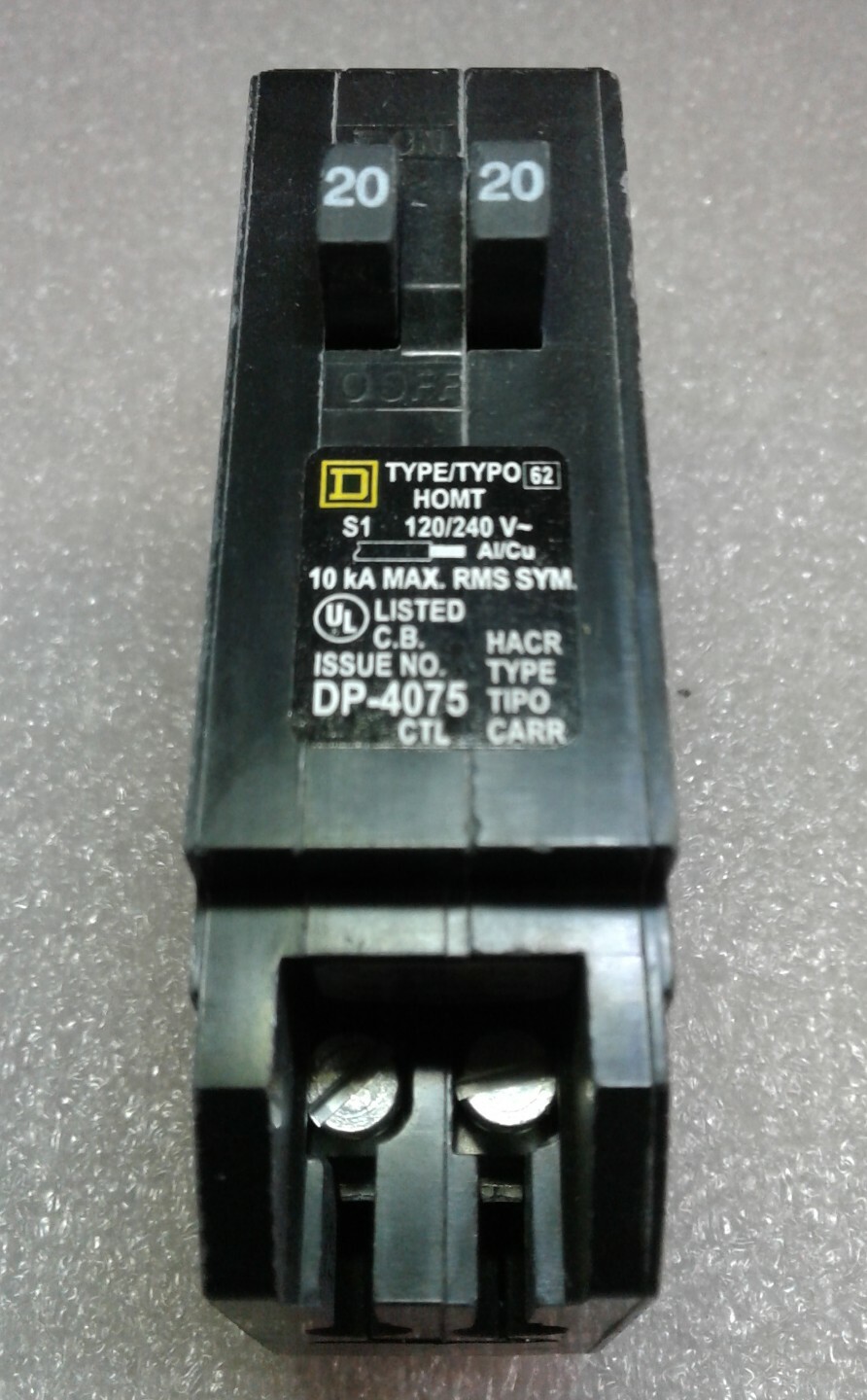 HOMT2020 SQD TANDEM 20/20 AMP 1 POLE 120/240V NEW | eBay