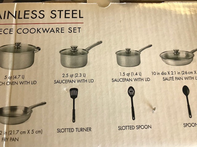 Cooks Stainless Steel 12-Pc. Cookware Set - Glass Lids w/ Steam Vents ...