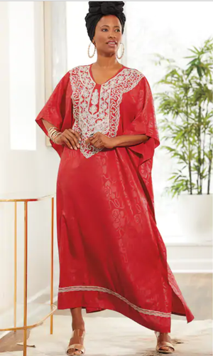 Ashro Red Ethnic African American Pride Chiome Long Caftan Dress Unisex ...