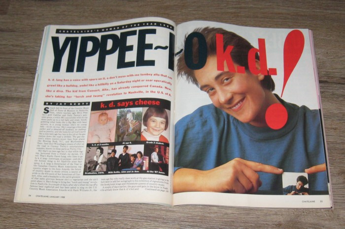 Chatelaine 1988 magazine K.D. LANG cover photo Taborah MOLLY Johnson | eBay