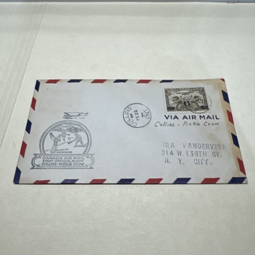 Canada Air Mail First Flight Collins To Pickle Crow 1935 ( Lot 41) | eBay