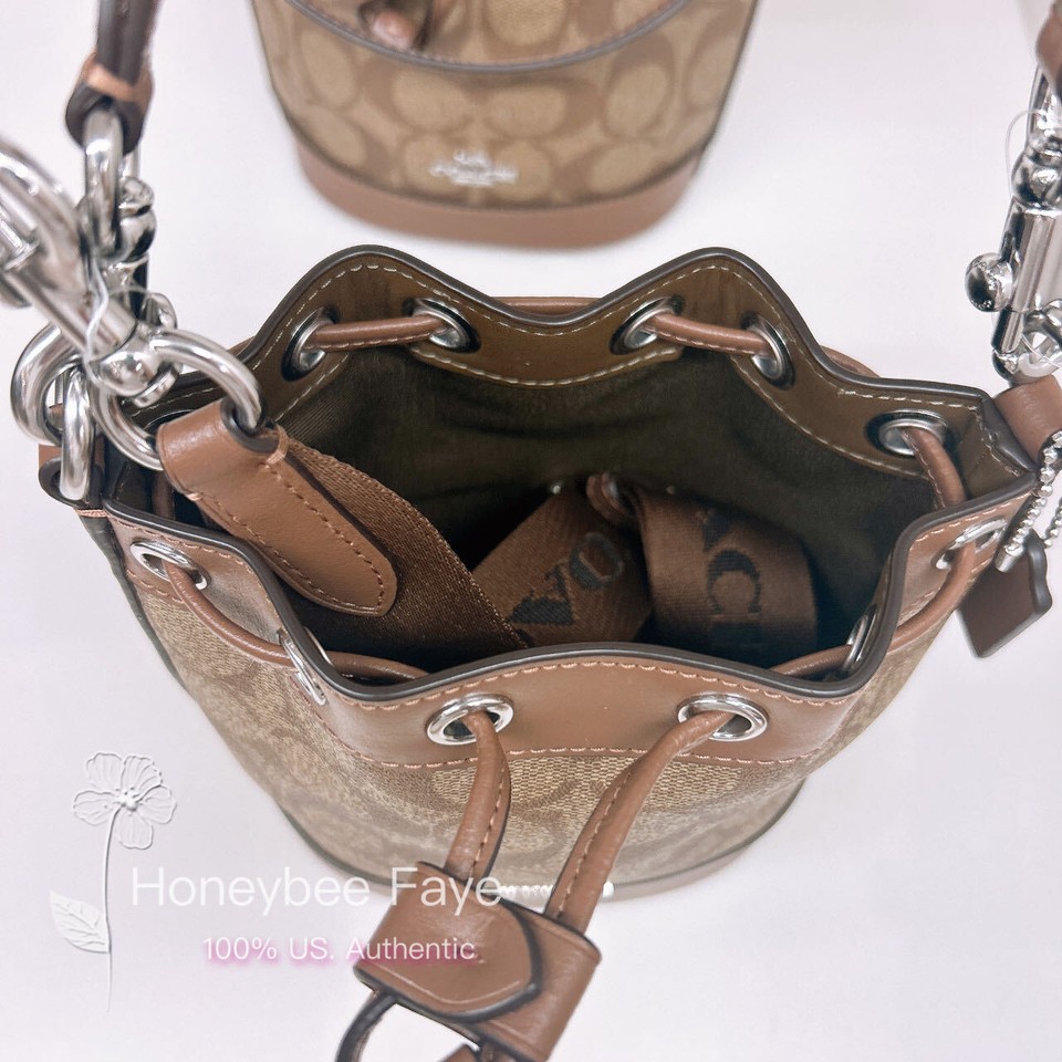 NWT Coach Mini Bucket Bag In Signature Canvas CR145/CW301/CX213 | eBay